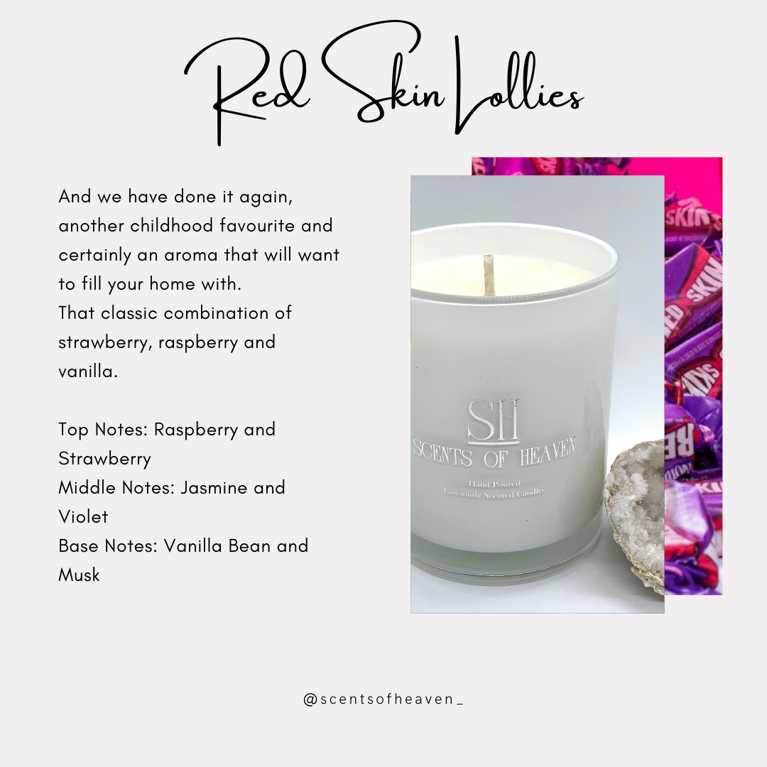 Red Skin Lollies Scented Candles | Scents of Heaven