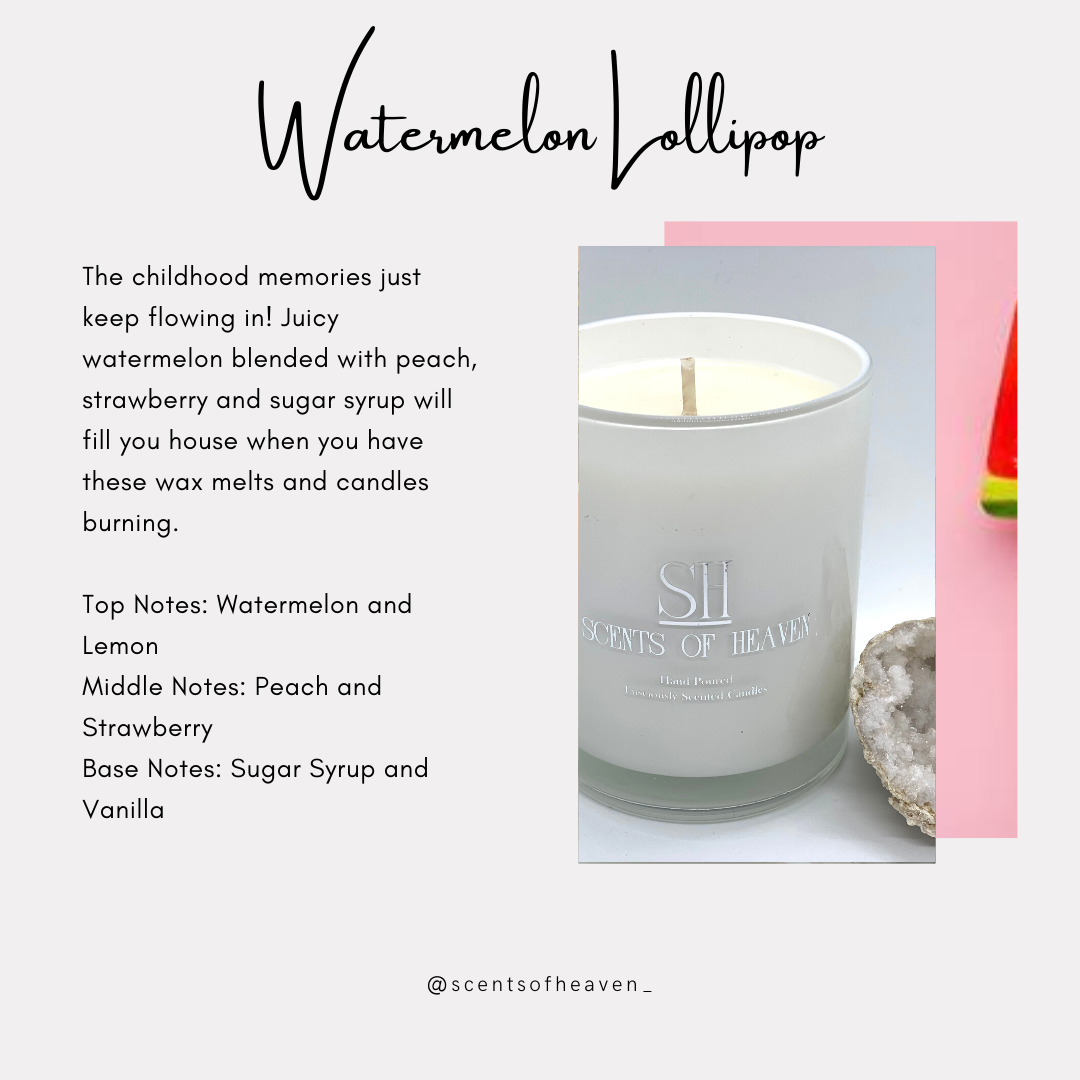 Watermelon Lollipop Scented Candles | Scents of Heaven | Shop Now